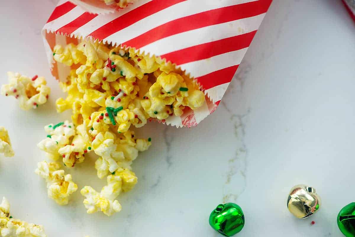 White Chocolate Christmas Popcorn | Buns In My Oven