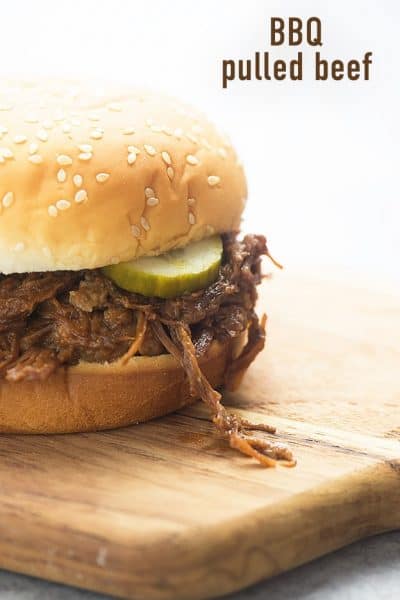 Slow Cooker Barbecue Shredded Beef | Buns In My Oven