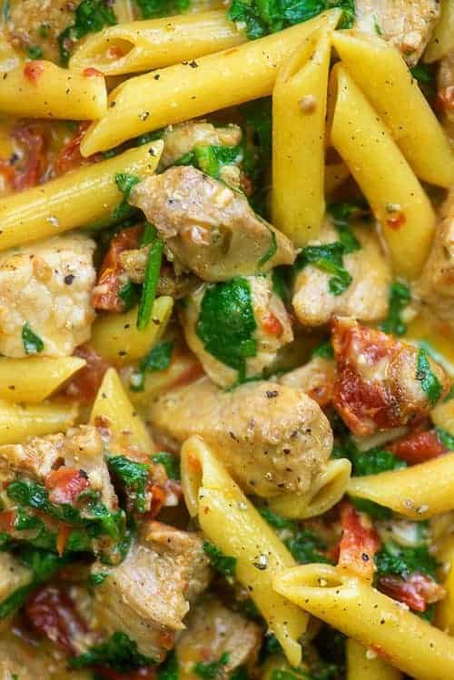 Creamy Tuscan Pork & Pasta Skillet — Buns In My Oven