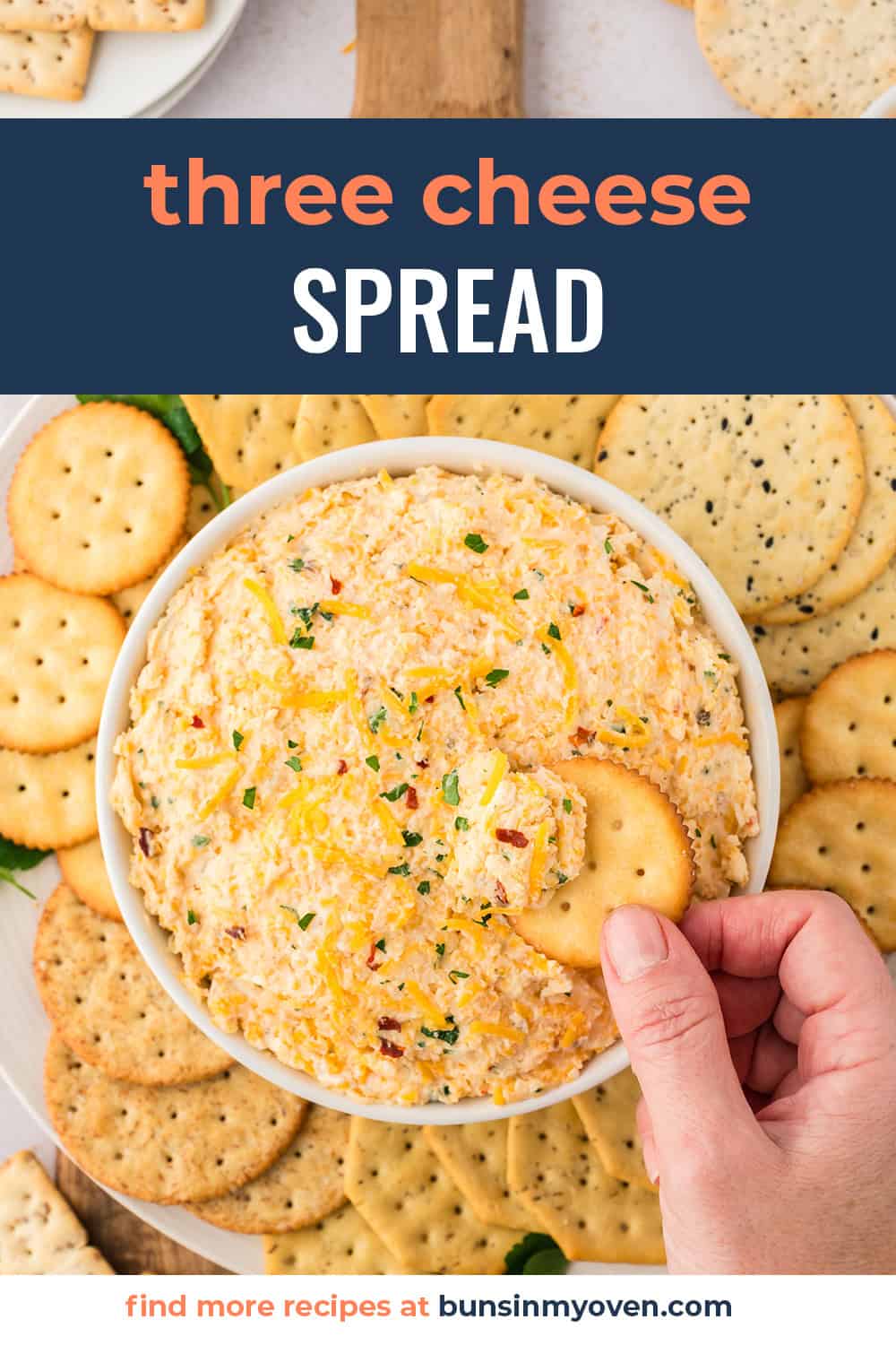 Three Cheese Spread - Perfect for dipping! | Buns In My Oven