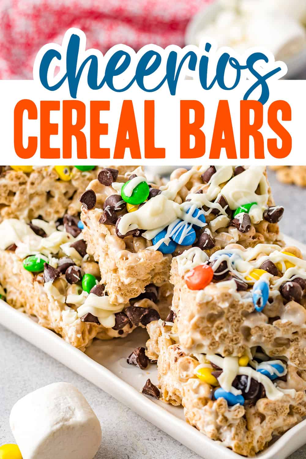 Cheerio Bars with Candy & Marshmallow | Buns In My Oven