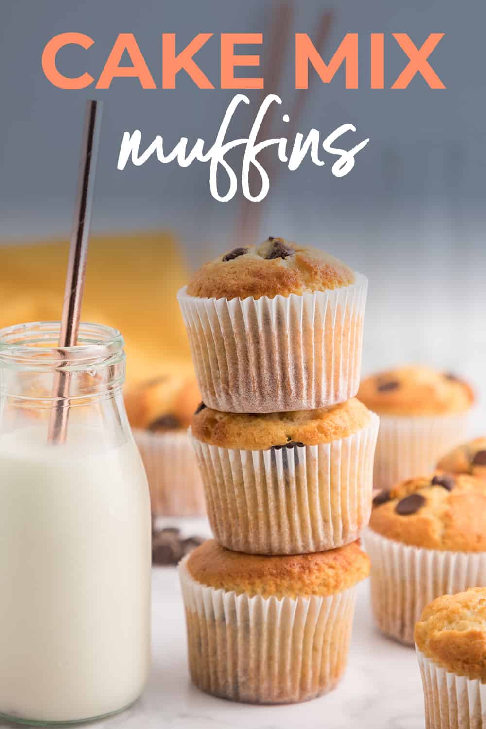 Chocolate Chip Cake Mix Muffins | Buns In My Oven