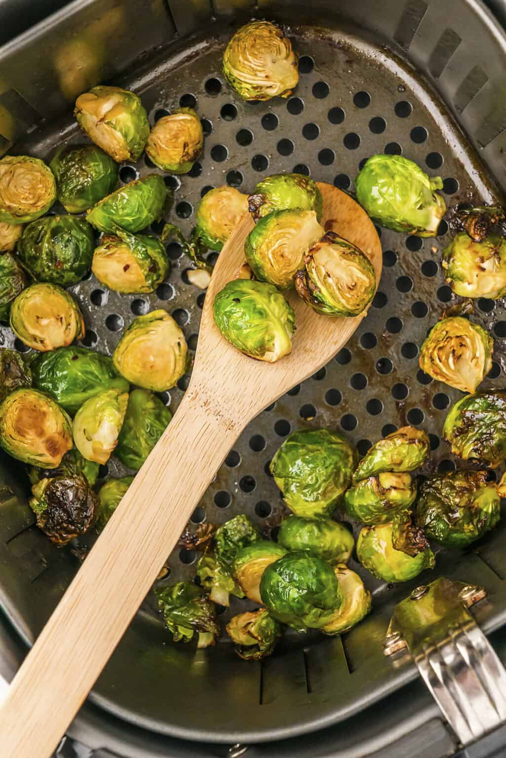 Garlic & Honey Air Fryer Brussels Sprouts | Buns In My Oven