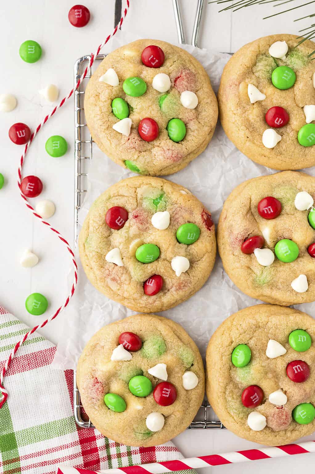 Homemade M&M Christmas Cookies | Buns In My Oven